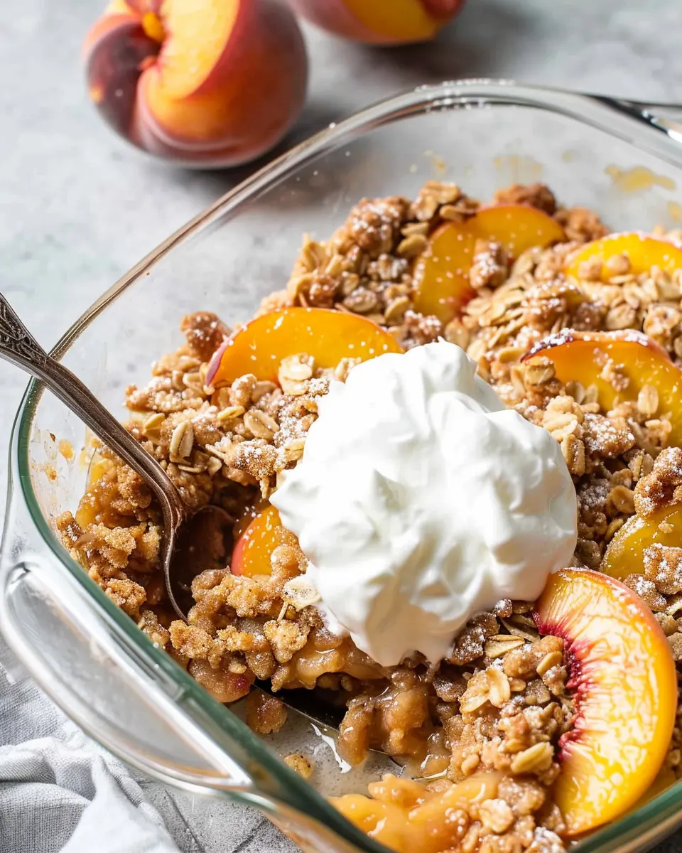 Peach Crisp with Canned Peaches