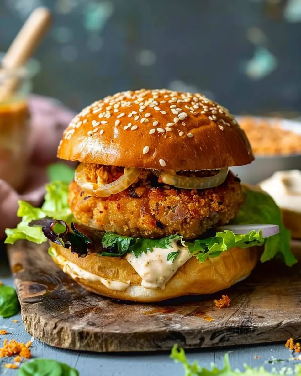 Air Fryer Beyond Chicken-Style Caesar Burger